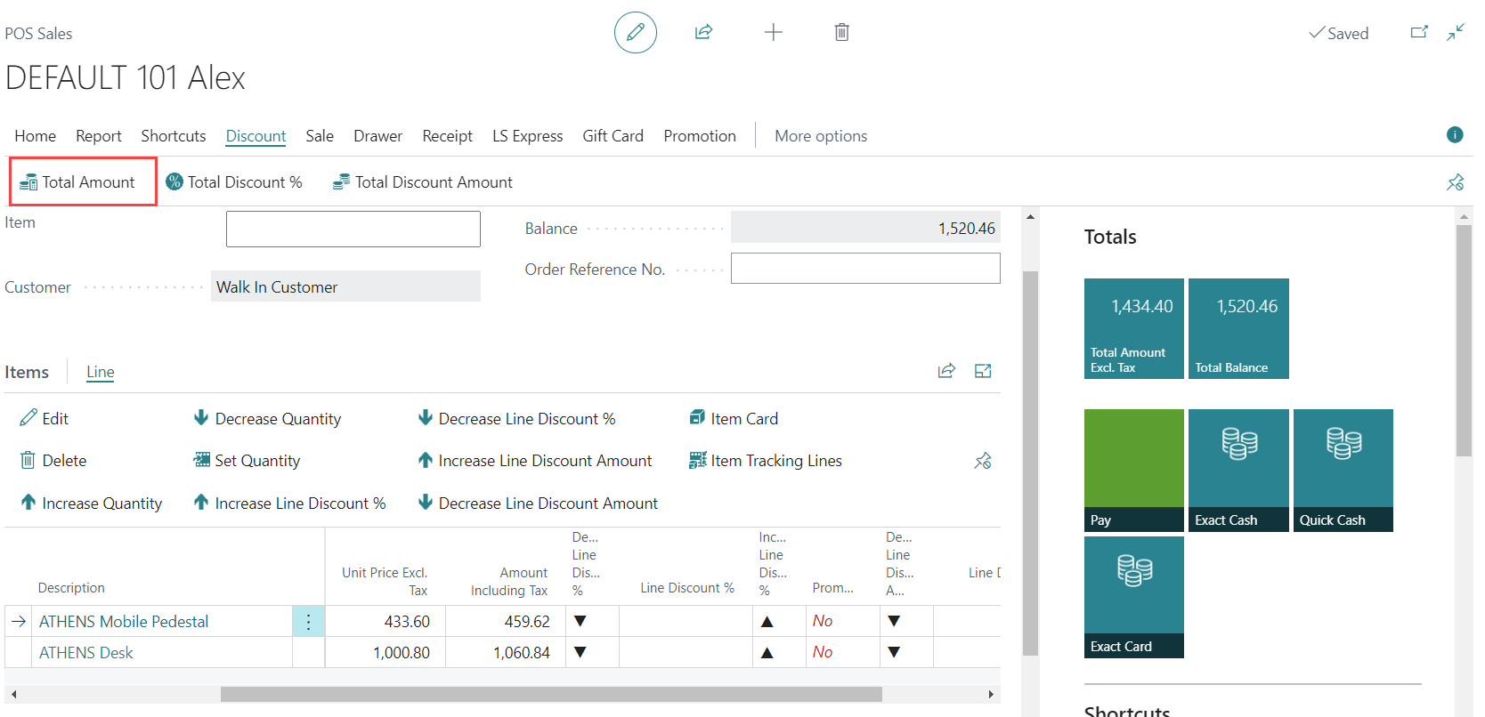 Total Discount % and Total Discount Amount