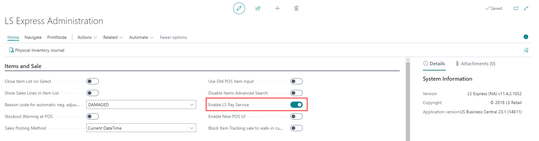 LS Pay Service and LS Express Setup