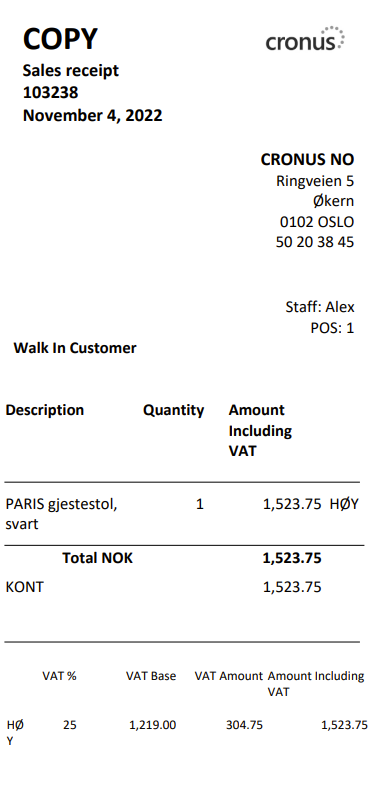 POS Receipts, X Report, Z Report