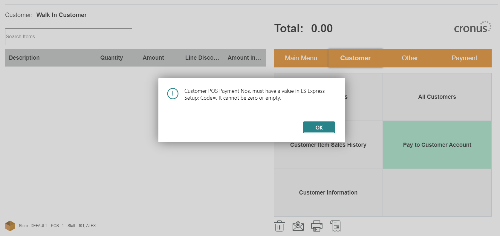 Customer POS Payment and Refund Payment