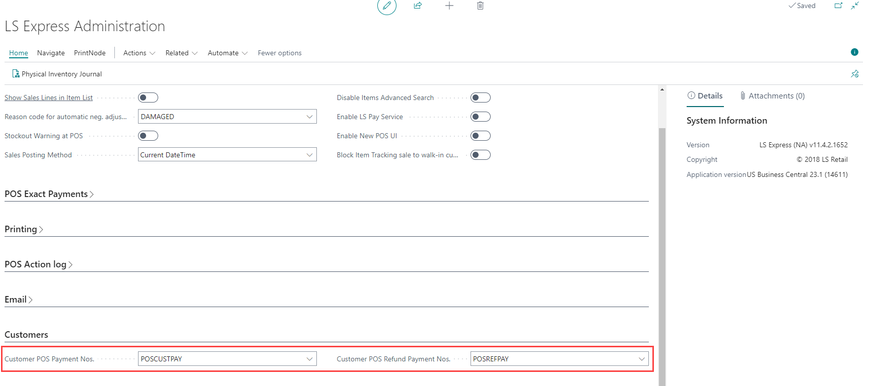 Customer POS Payment and Refund Payment